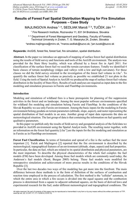 PDF Results Of Forest Fuel Spatial Distribution Mapping For Fire Simulation Purposes Case Study