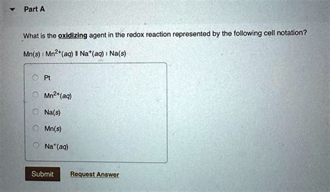 Video Solution What Is The Oxidizing Agent In The Redox Reaction Represented By The Following