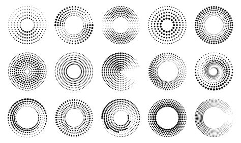 Premium Vector Set Of Different Dotted Circles Round Vector Elements For Design Halftone Effect