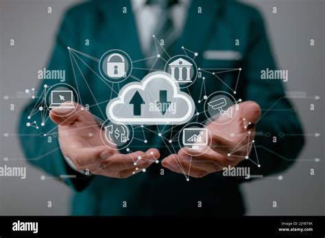 A Guy Holding Displaying A Cloud Computing Schematic Cloud Computing