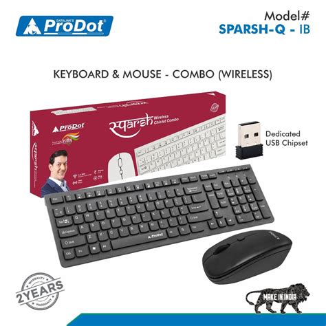 Prodot Sparsh Made In India Wireless Keyboard And Mouse Combo 1pc Black 2 Year Warranty At