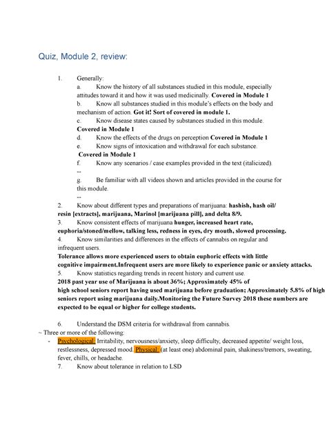 Quiz Module 2 Review Quiz Module 2 Review Generally A Know The History Of All Substances