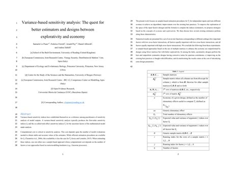 Pdf Variance Based Sensitivity Analysis The Quest For Better