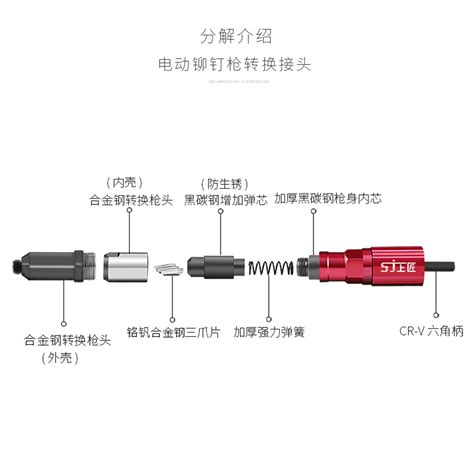 上匠电动铆钉枪拉铆抢铆钉抢拉钉抢拉卯抢铆钉抽芯拉铆枪转换头 虎窝淘