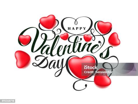 해피 발렌타인 데 이의 하루입니다 아름 다운 3d 현실적인 빨간 심 혼을 가진 흰색 배경에 고립 된 글꼴 구성 휴가 낭만적인 그림을 벡터 벽지 플라이어 초대장 포스터 배너
