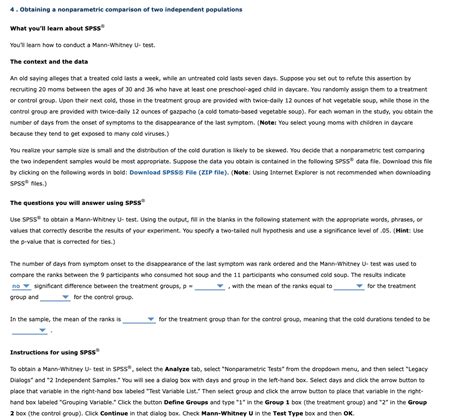 4 Obtaining A Nonparametric Comparison Of Two