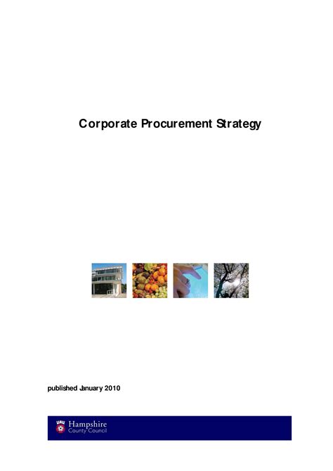 Corporate Procurement Strategy Template Corporate Procurement Strategy Template