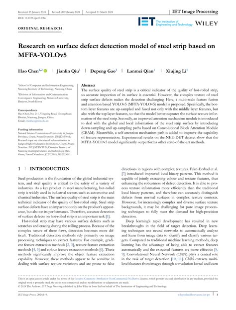 Pdf Research On Surface Defect Detection Model Of Steel Strip Based