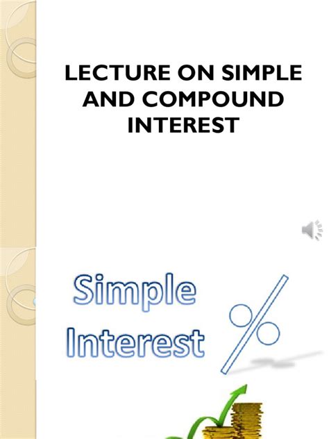 Lecture 6 Simple And Compound Interest Pdf Interest Compound Interest