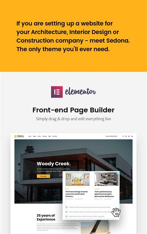 Sedona Elementor Architecture Construction Rtl Wordpress Theme Elementor Corporate Code Market