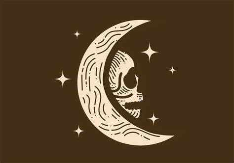 Skull Moon Vector Art Icons And Graphics For Free Download