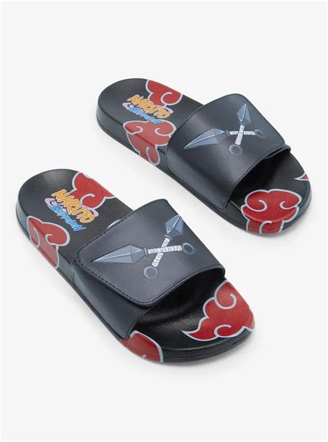 Boxlunch Naruto Shippuden Akatsuki Clouds Slide Sandals Boxlunch