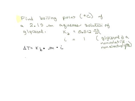 SOLVED Calculate The Boiling Point In Degrees Celsius Of A 1 807 M Aqueous Solution Of