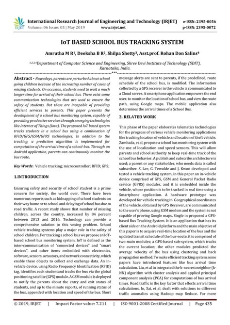 Irjet Iot Based School Bus Tracking System Pdf