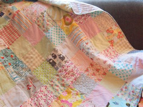 Plum And June Patchwork Squares Quilt
