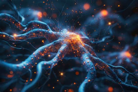 Neuronal Network A Medical Background Of Brain Cells Stock