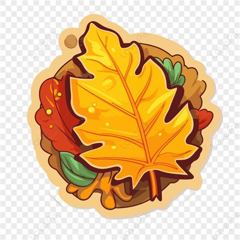 오렌지 잎 클립 아트와 만화 나뭇잎 스티커 벡터상표 Png 일러스트 무료 다운로드 Lovepik