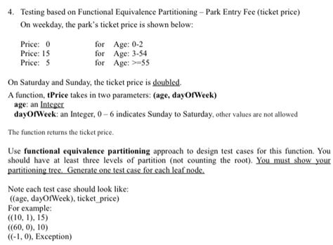 Solved 4 Testing Based On Functional Equivalence