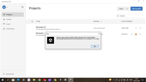 I Have A Problem In Opening Projects In Unity Unity Engine Unity