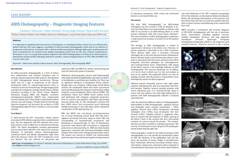 Pdf Aids Cholangiopathy Diagnostic Imaging Features