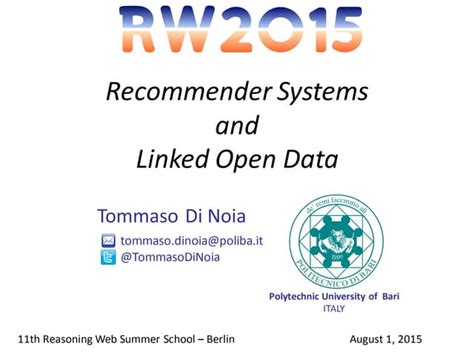 Recommender Systems And Linked Open Data Ppt