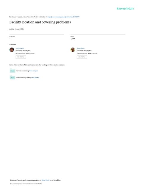 Facility Location And Covering Problems Pdf Mathematical Relations Computational Science