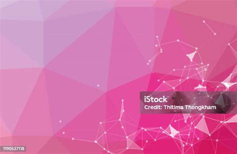 점과 선을 연결 추상 핑크 빛 다각형 공간 배경 기하학적 다각형 배경 분자 및 통신 과학 화학 생물학 의학 기술의 개념 벡터 0명에 대한 스톡 벡터 아트 및 기타 이미지