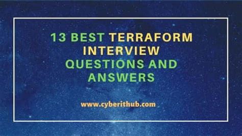 Best Terraform Interview Questions And Answers CyberITHub
