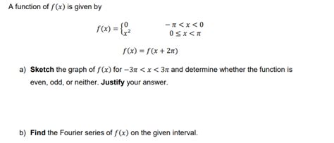 Solved A Function Of F X Is Given By F X Chegg Com
