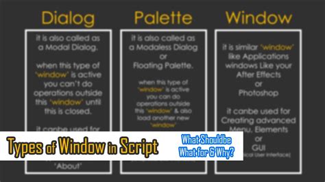 Adobe Scripting Tutorials Types Of Window In Scripting For Adobe