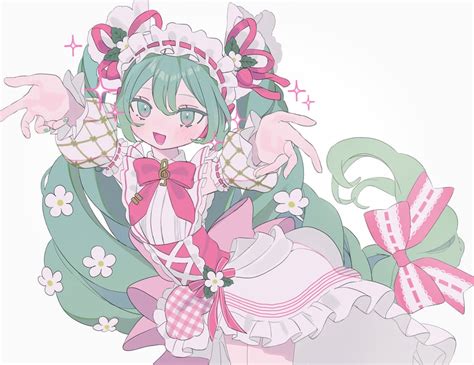 Hatsune Miku And Strawberry Miku Vocaloid Drawn By Hakudaku Danbooru