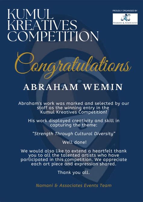 Hubert Namani On Linkedin Congratulations Abraham Wemin