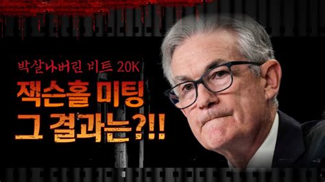 20k가 무너져도 솟아날 구멍이 있다 잭슨홀미팅 파월연설 실황추세 지지선 깨졌지만 쫄지말고 1234 분할매수 존버는 언제나