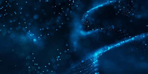 Premium Photo Abstract Blue Particles In Flowing Motion Background