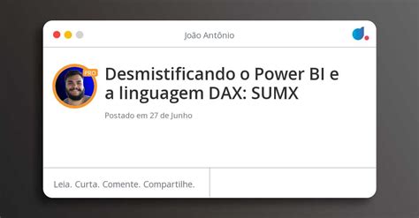 Desmistificando O Power Bi E A Linguagem Dax Sumx