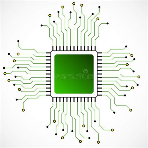 Cpu Microprocessor Microchip Stock Vector Illustration Of Modern Isolated 334928241