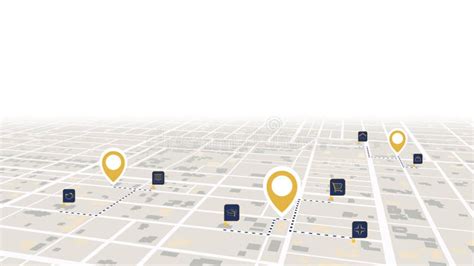 Navigation Concepts Detailed City Map With Clear Directional Signs And Highlighted Destination