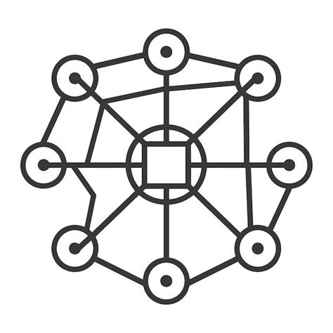Premium Vector Network With A Central Hub And Multiple Connected Nodes