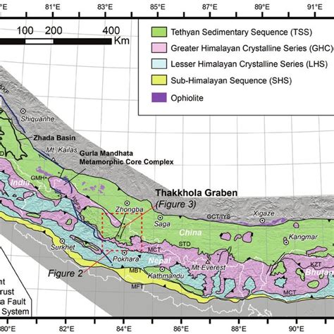 Simplified Tectonic Map Of The Himalayas And Southern Tibet Modified Download Scientific