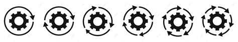 Workflow Icon Gears With Arrows Vector Illustration Streamline Productivity Rotating Vector