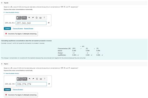 Solved B Based On A Kc Value Of 0230 And The Given Data
