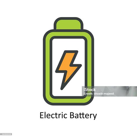 전기 배터리 벡터 채우기 개요 아이콘 디자인 그림입니다 자연과 생태 흰색 배경에 기호 Eps 10 파일 배터리 전원에 대한 스톡