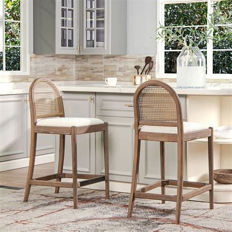 Panama Boucle Cane Rattan Counter And Bar Stool Set Of 2 On Sale Bed Bath And Beyond