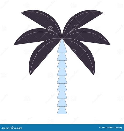 Palm Tree Flat Line Color Isolated Vector Object Stock Vector
