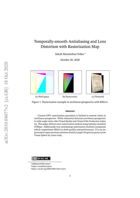 Temporally Smooth Antialiasing And Lens Distortion With Rasterization Map DocsLib