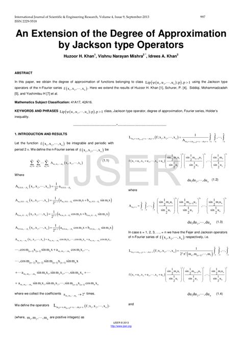Pdf An Extension Of The Degree Of Approximation By Jackson Type Operators