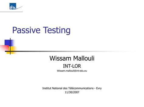 Ppt Passive Testing Powerpoint Presentation Free Download Id3956795