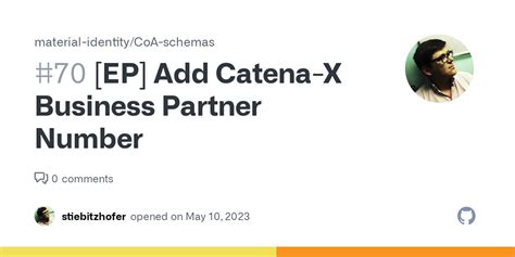 Ep Add Catena X Business Partner Number · Issue 70 · Material Identitycoa Schemas · Github