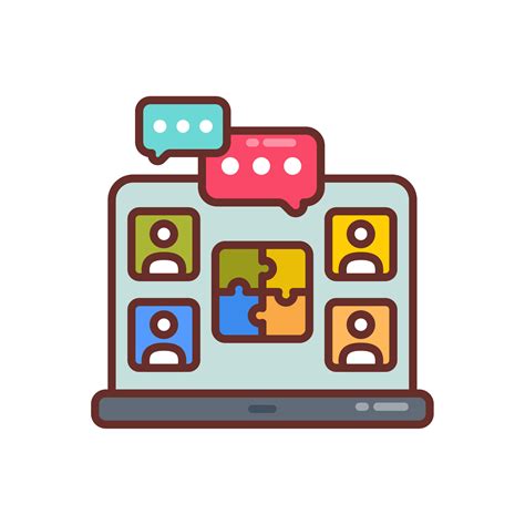 Online Collaboration Icon In Vector Illustration 25729591 Vector Art At Vecteezy