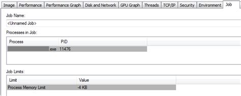 Winapi How To Remove The Memory Limit Of A Windows Job Object